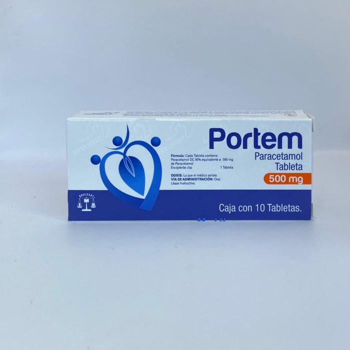 PORTEM 500 MG CON 1O TABLETAS - Farmacia en Línea con Servicio a ...